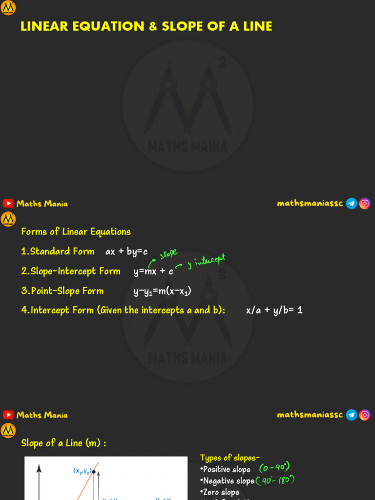 Understanding Linear Equations and Slopes | PDF