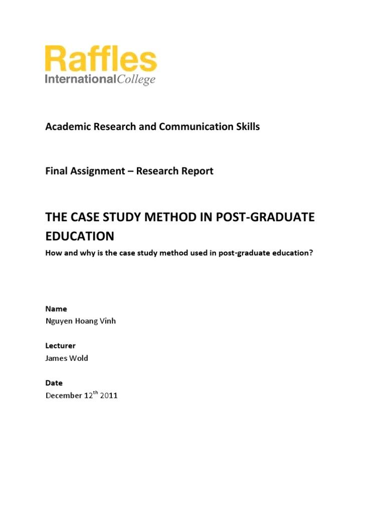 Academic Research and Communication Skills | PDF | Case Study ...