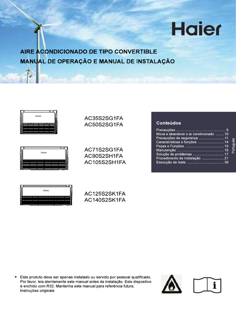 Manual Haier split chão | PDF