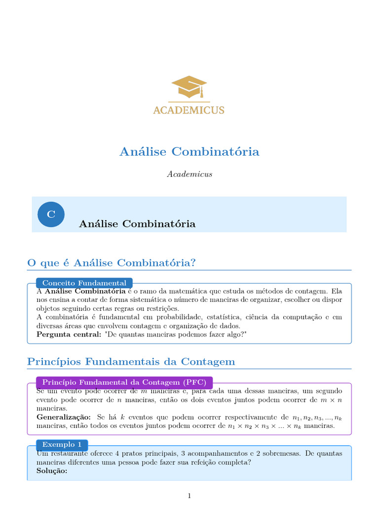 Fundamentos da Análise Combinatória | PDF | Combinatória | Permutação