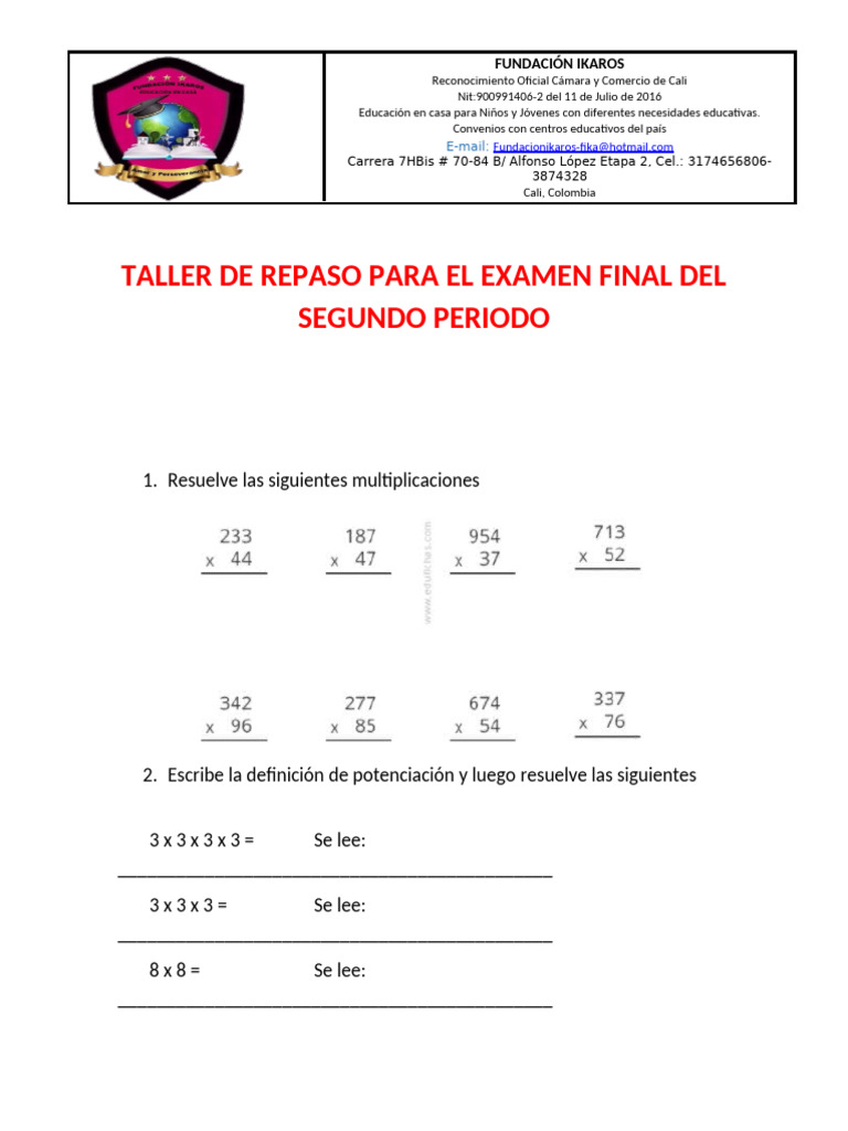 Taller de Repaso | PDF