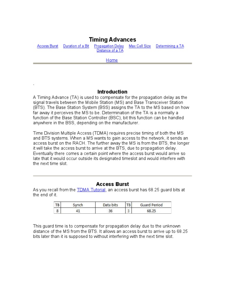Timing Advance | PDF | Radio Technology | Networks