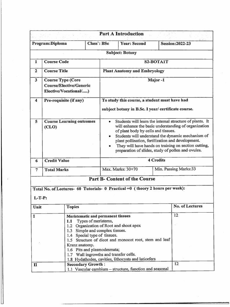 Botany Major - 0001 | PDF
