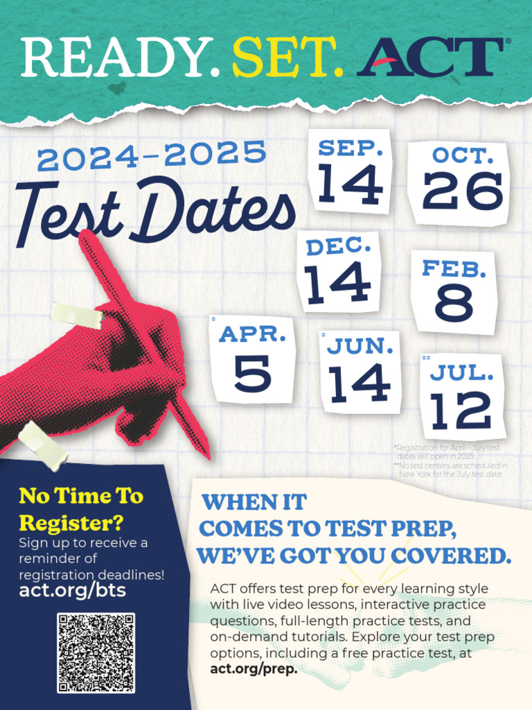 ACT Test Dates 2024-2025 Flyer | PDF | Learning