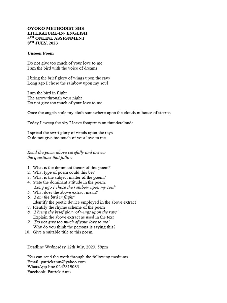 4th Online Assignment | PDF