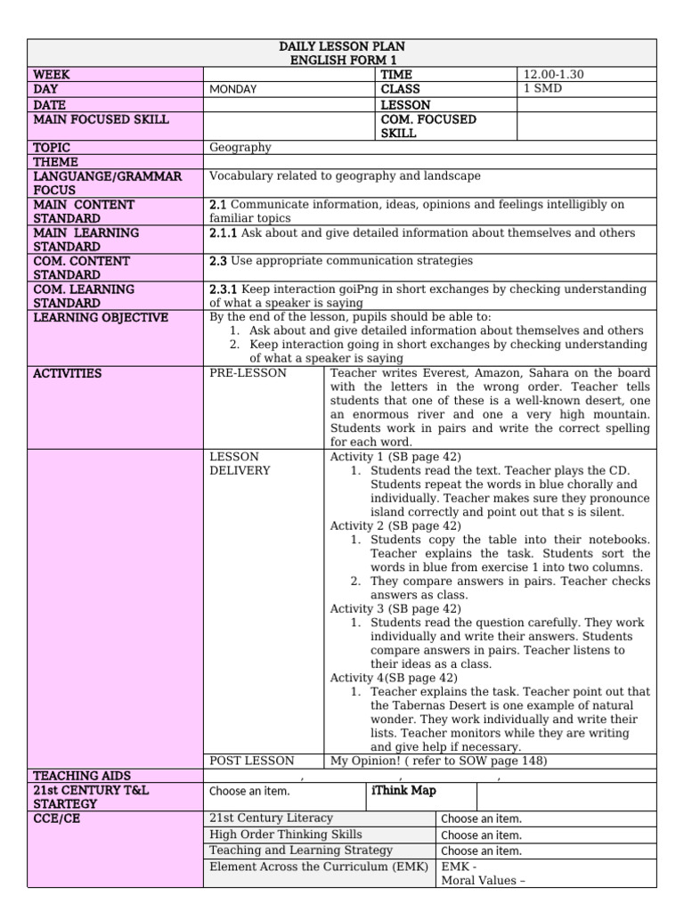 Unit 4 Life On Earth | PDF | Lesson Plan | Teachers