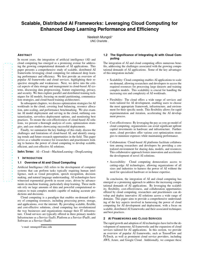 Scalable, Distributed AI Framework-2023 | PDF | Cloud Computing | Artificial Intelligence