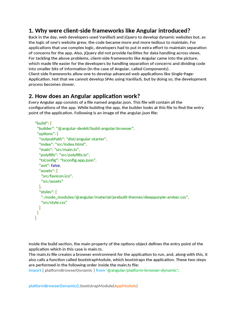Angular Questions and Answers | PDF | Angular Js | Class (Computer Programming)