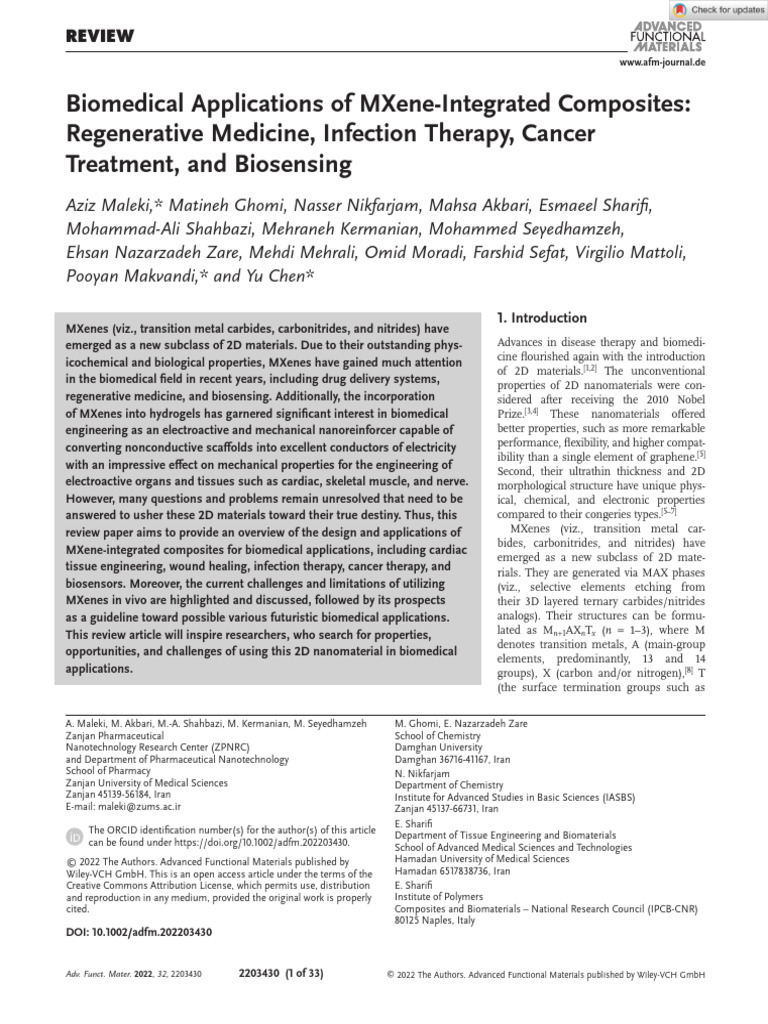 Wiley-2 Maleki2022 (Review) | PDF | Wound Healing | Tissue Engineering
