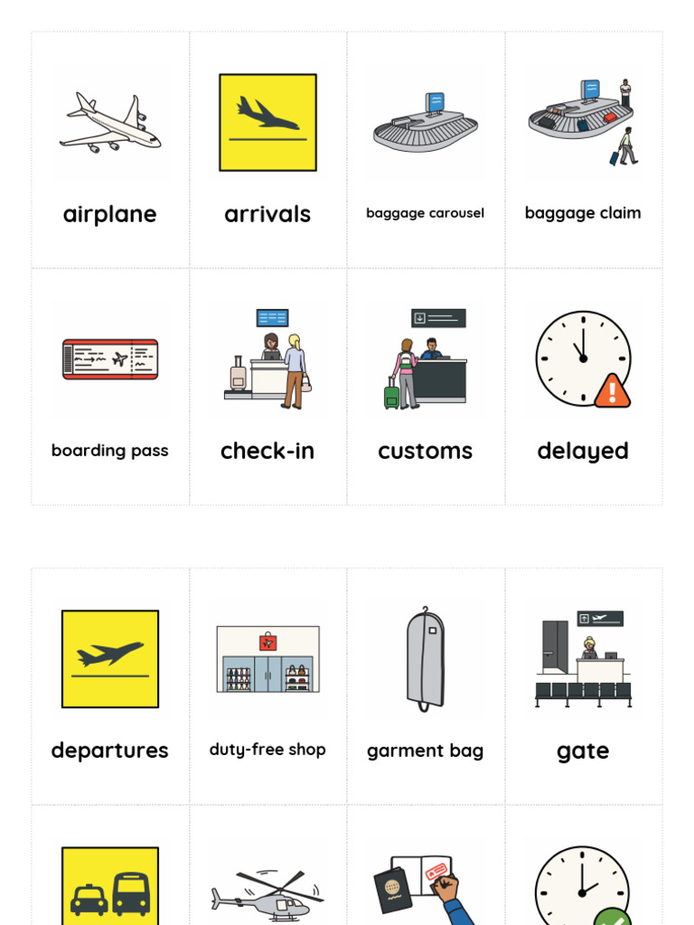Airport Vocabulary Flashcards | PDF