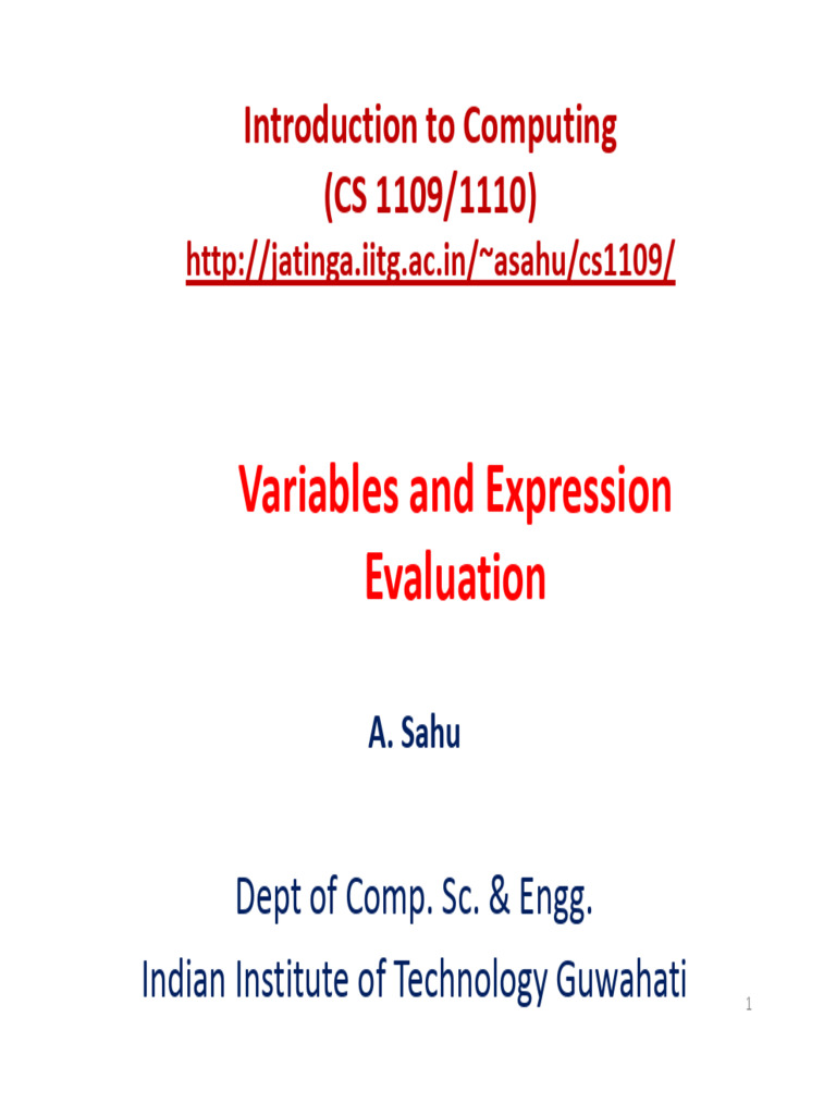 Lec05 | PDF | Variable (Computer Science) | Integer (Computer Science)