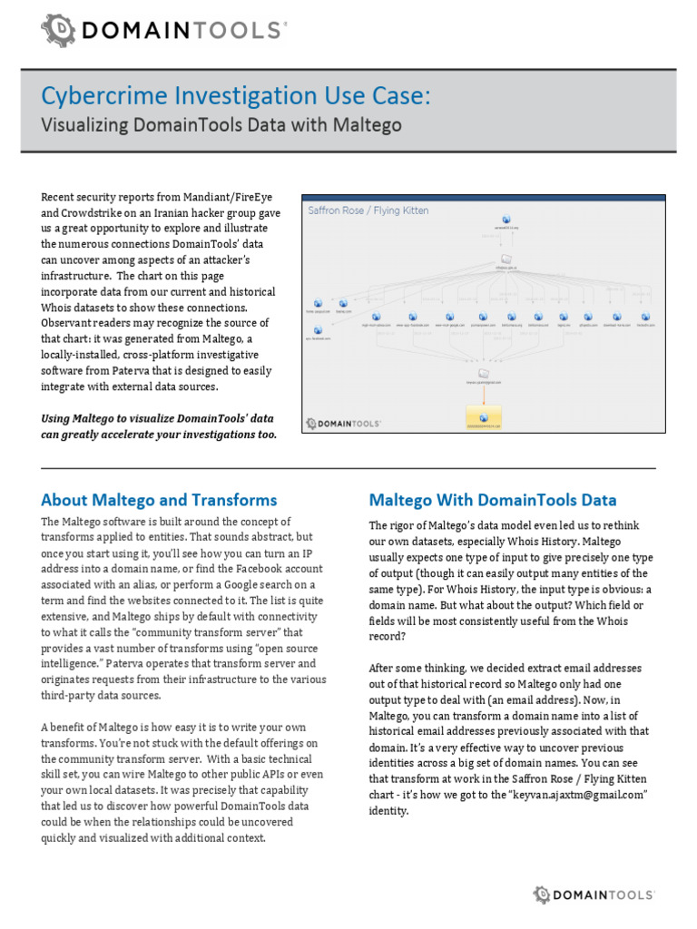 DomainTools Use Case Maltego | PDF | Computing | Data Management