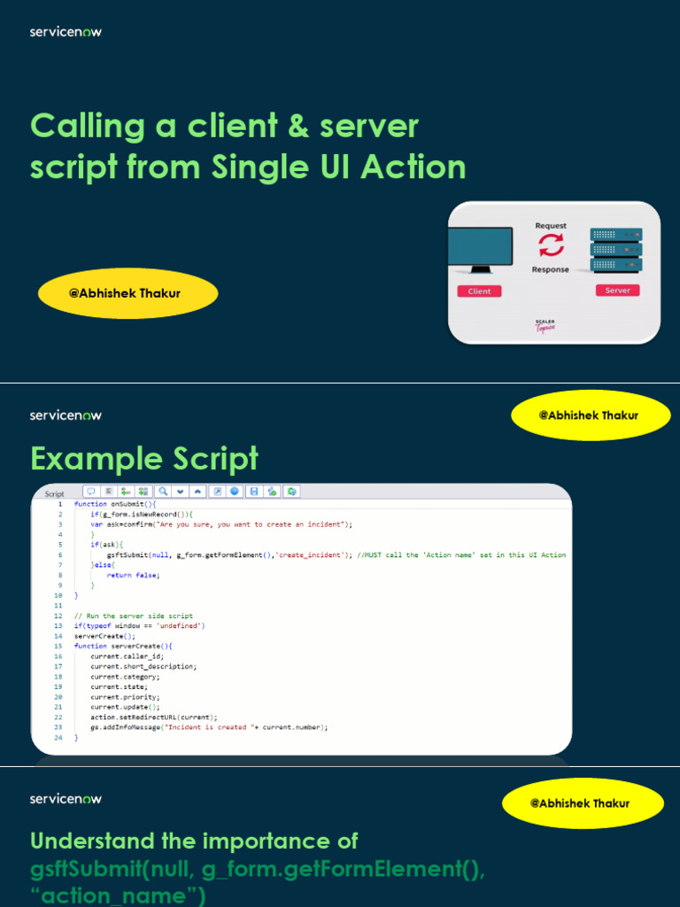 UI Action To Call Client & Server Script | PDF
