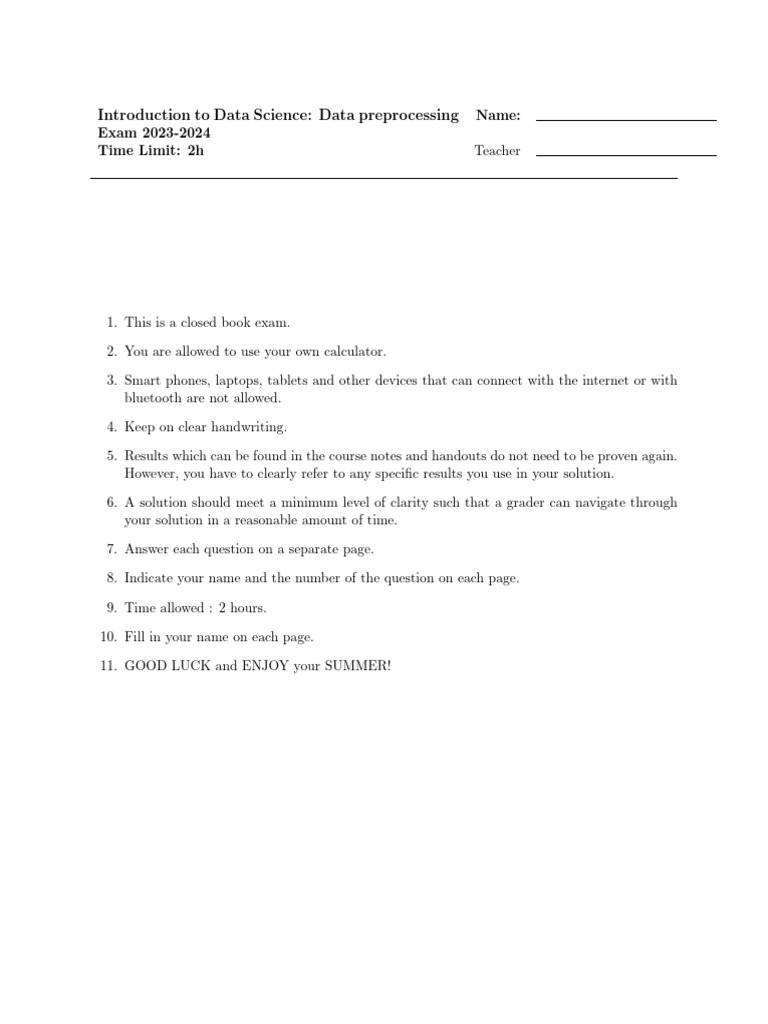 Introds Final 2024 Incl Sol | PDF | Normal Distribution | Loss Function
