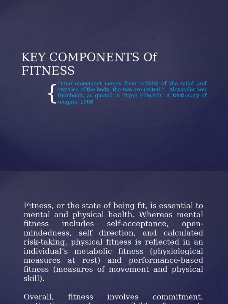 Key Components of Fitness Explained | PDF | Physical Fitness ...