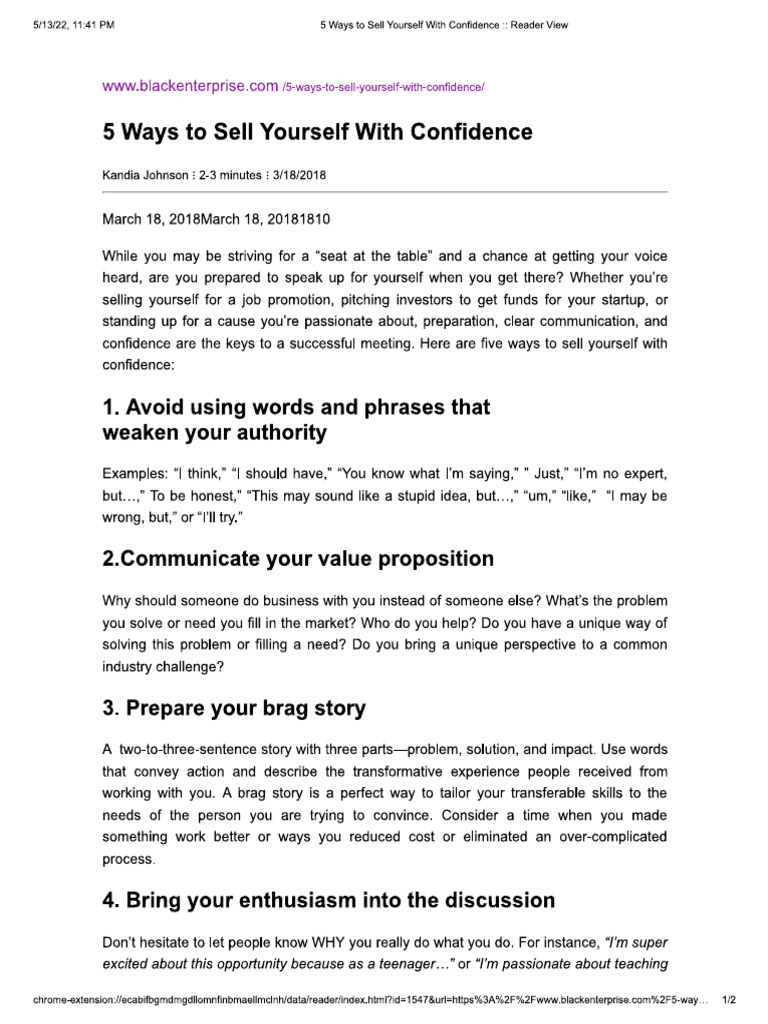 Stop Selling Yourself Short | PDF