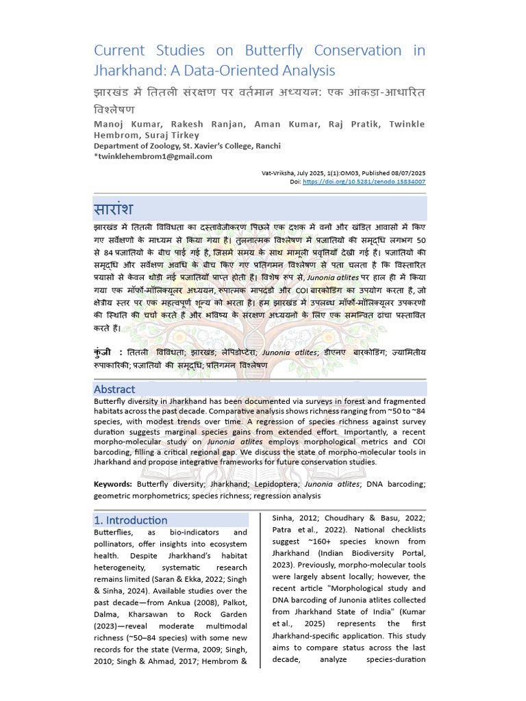 Butterfly Diversity in Jharkhand | PDF | Species | Biology