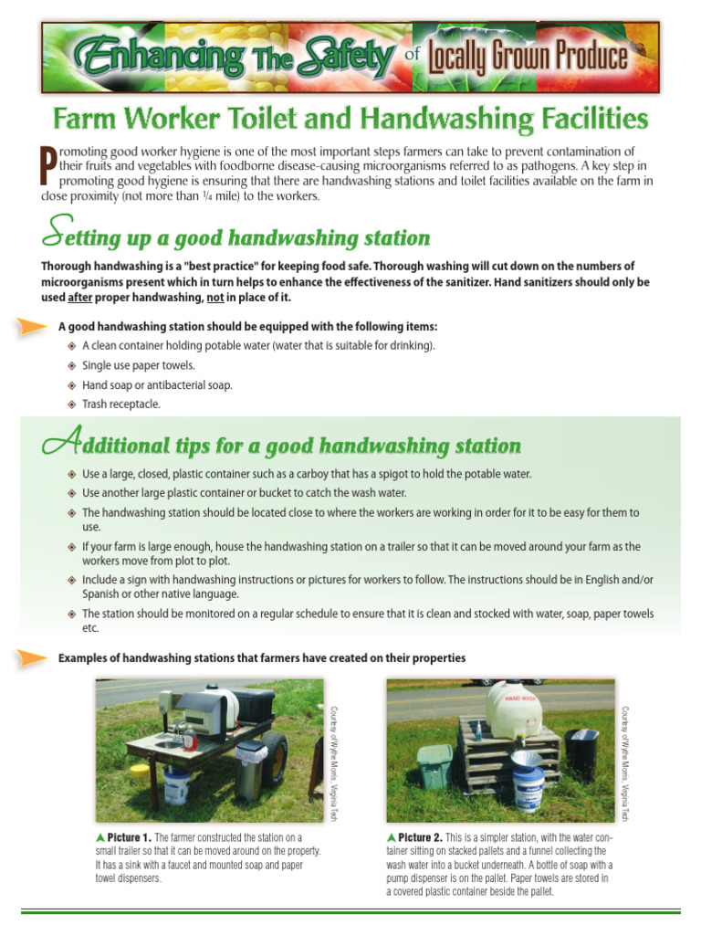7 Farm Worker Toilet and Handwashing Facilities | PDF | Hand Washing ...