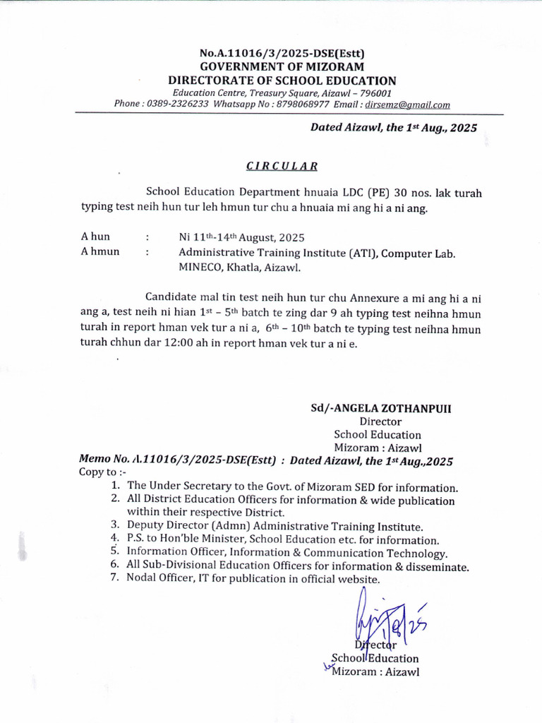 Circular LDC (PE) Typing Test | PDF