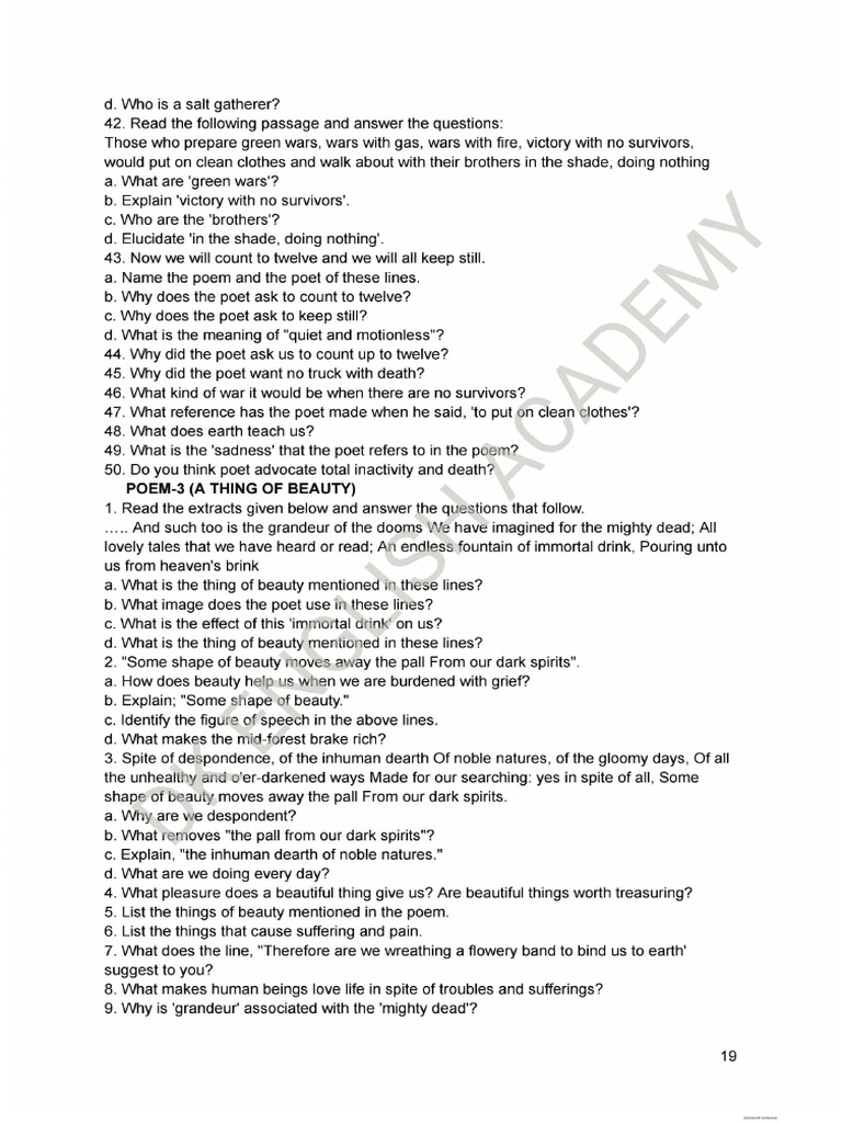 Class 12th Complete English Assignment-6 | PDF