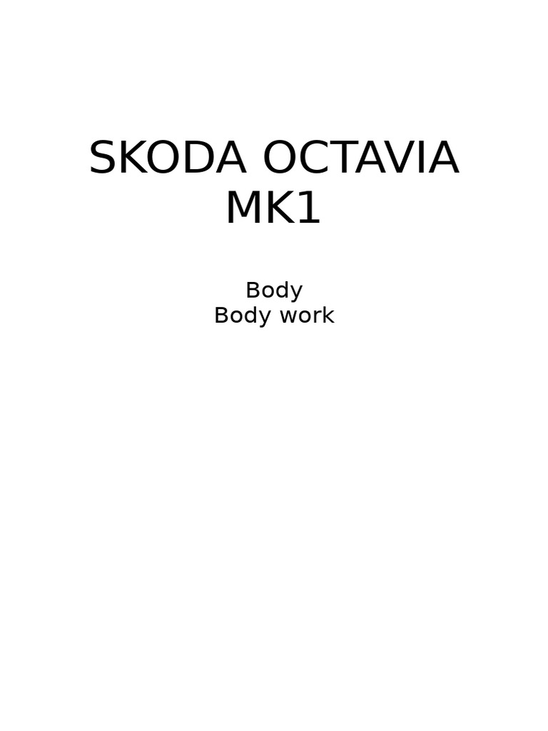 Skoda Body | PDF | Trunk (Car) | Door