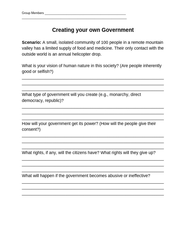 C - Creating Your Own Government | PDF