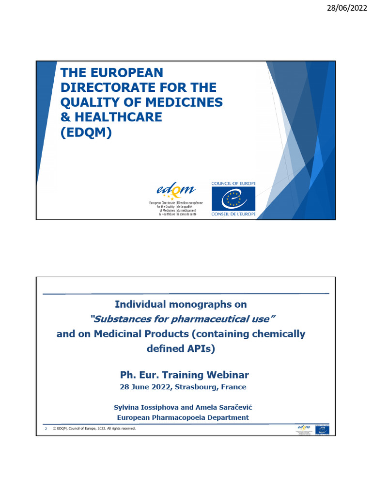 EDQM PPT On Individual Monographs On Substances For Pharma 1688472917 ...