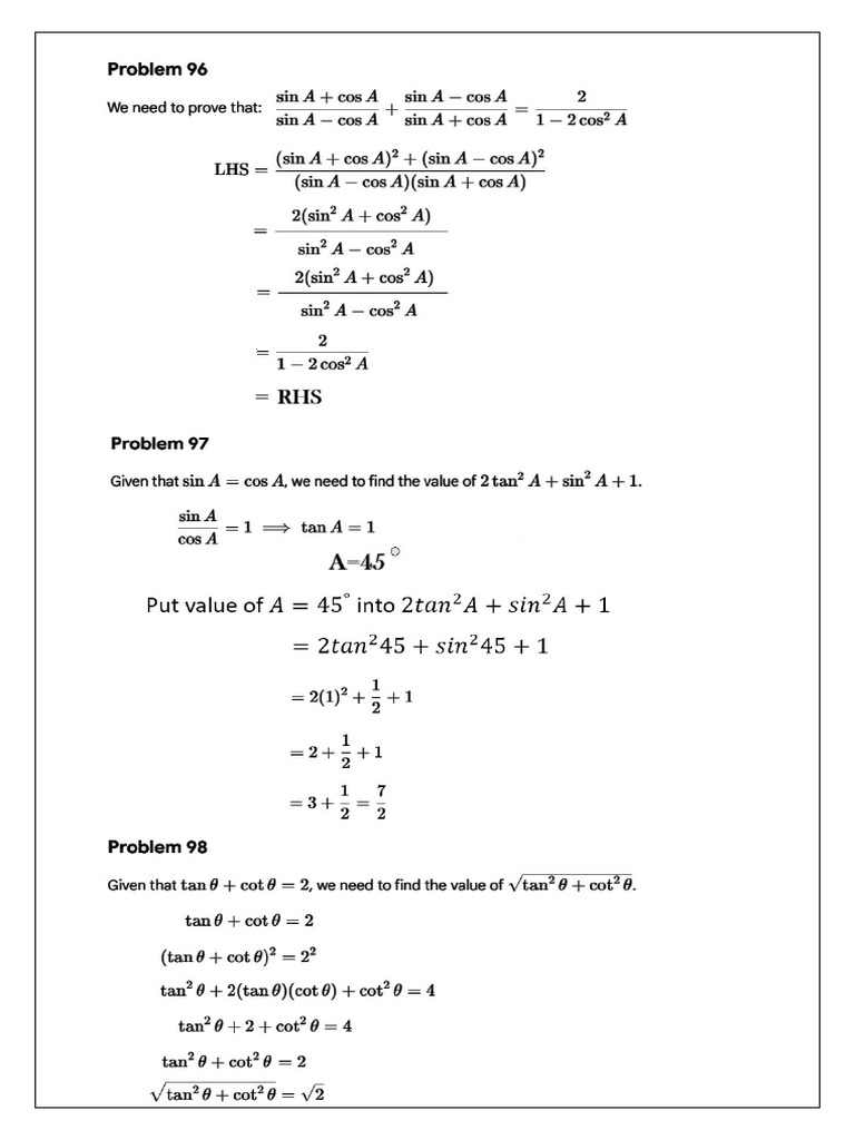 Trigonometric Identities and Proofs | PDF | Tangent | Circle