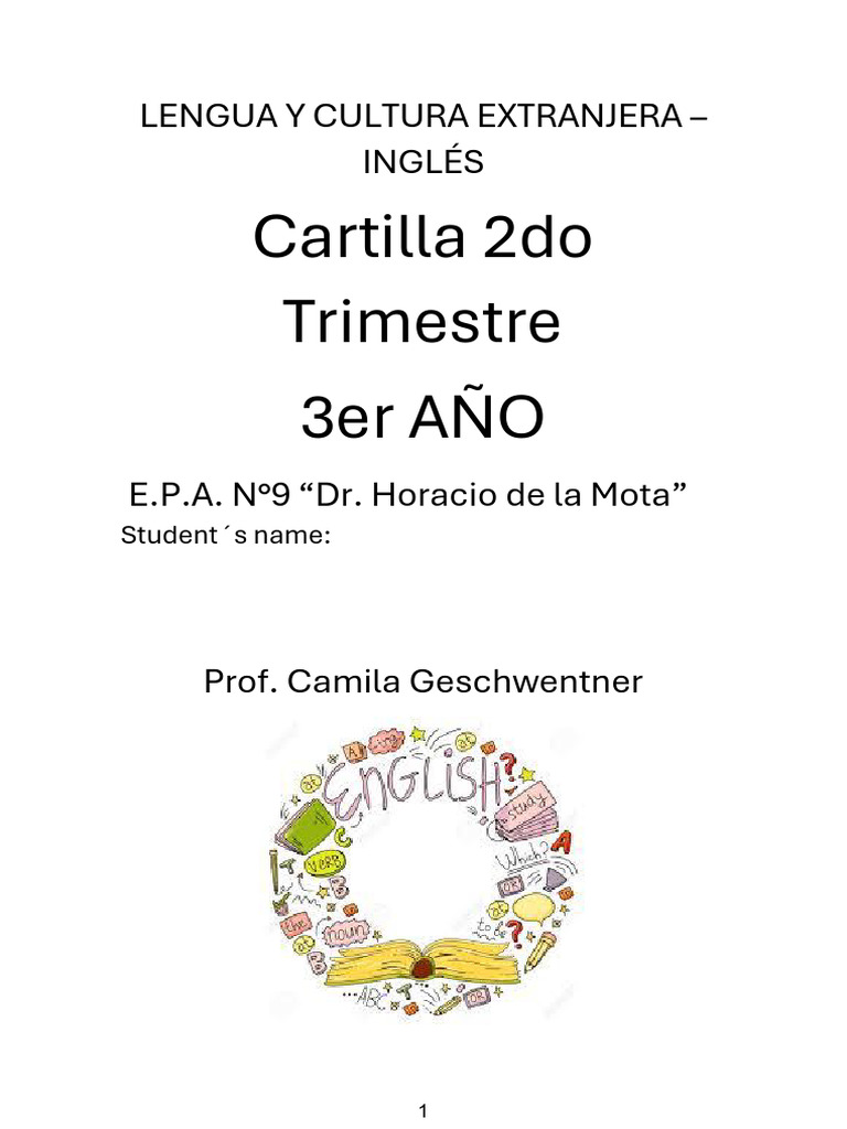 LENGUA Y CULTURA EXTRANJERA - 3er Año - 2do Trimestre - La Mota | PDF