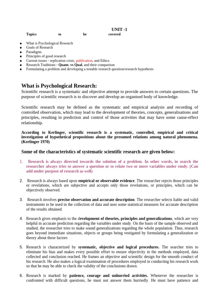Understanding Psychological Research Basics | PDF | Scientific Method ...