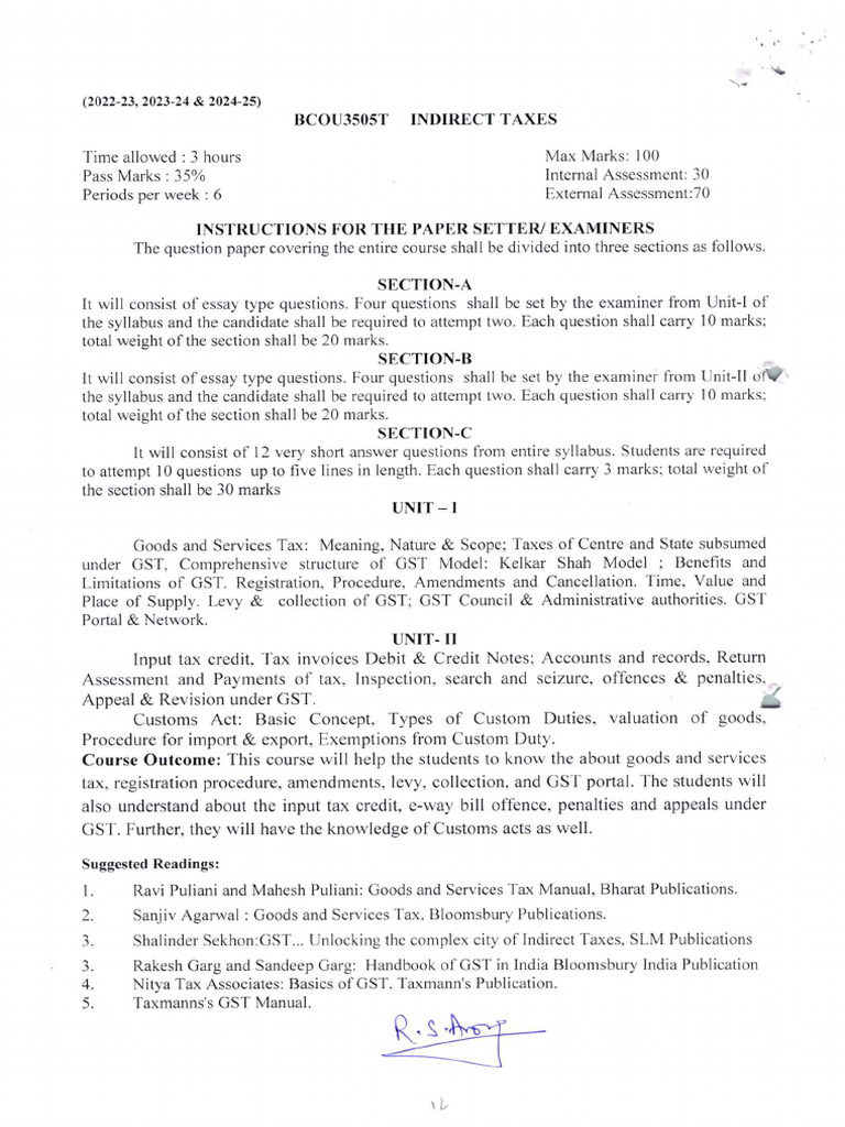 GST Tex Bcom | PDF