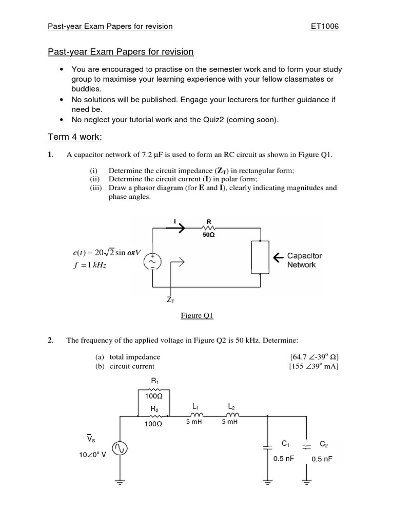 Past Papers | PDF | Electrical Impedance | Amplifier