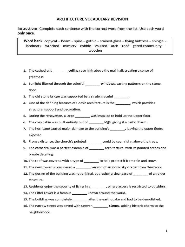 Architecture Vocabulary | PDF
