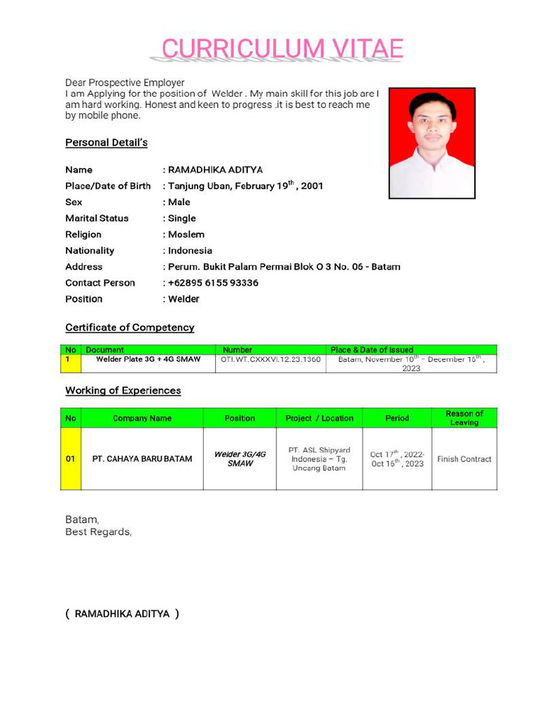 Ramadhika Aditya CV | PDF