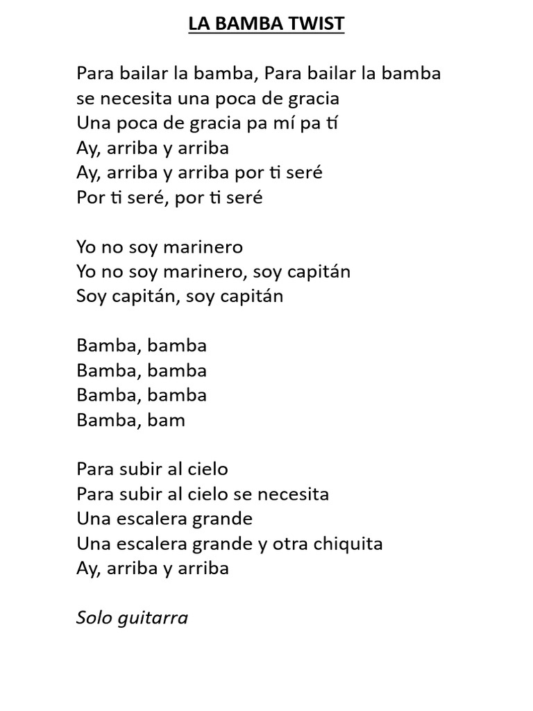 Letra Bamba | PDF