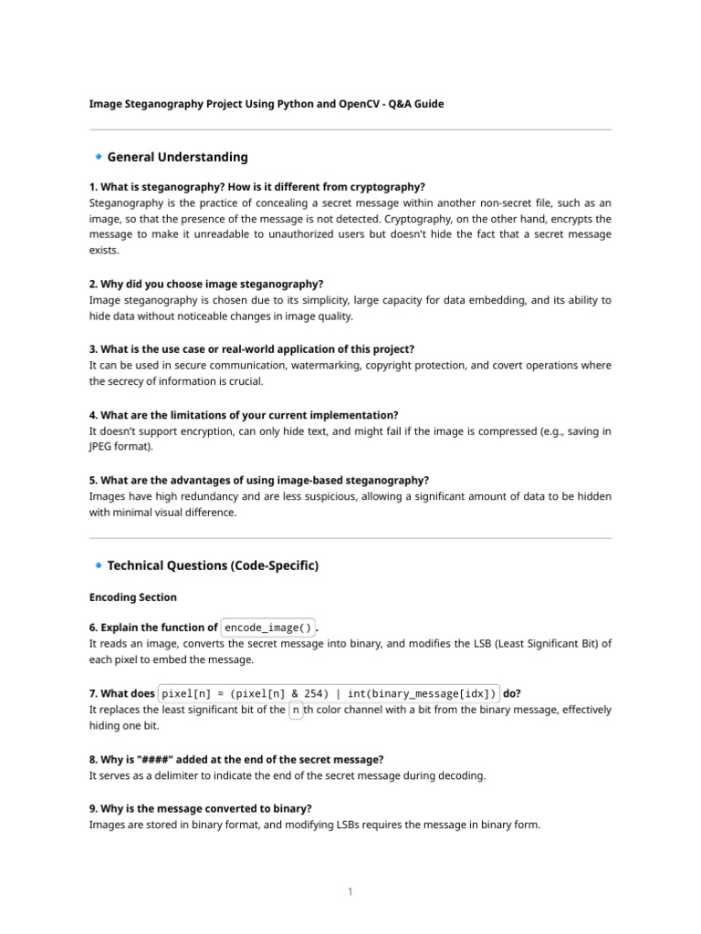 Image Steganography Qna | PDF | Data Compression | Applied Mathematics