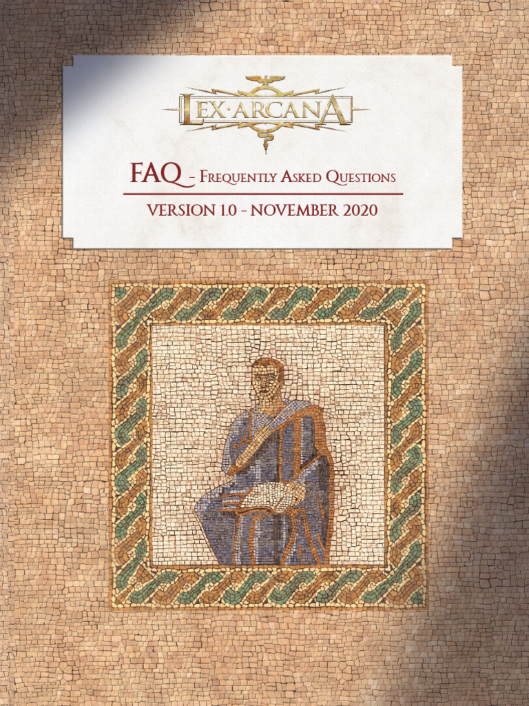 Lex Arcana RPG FAQs Corebook | PDF | Tabletop Games | Role Playing Games