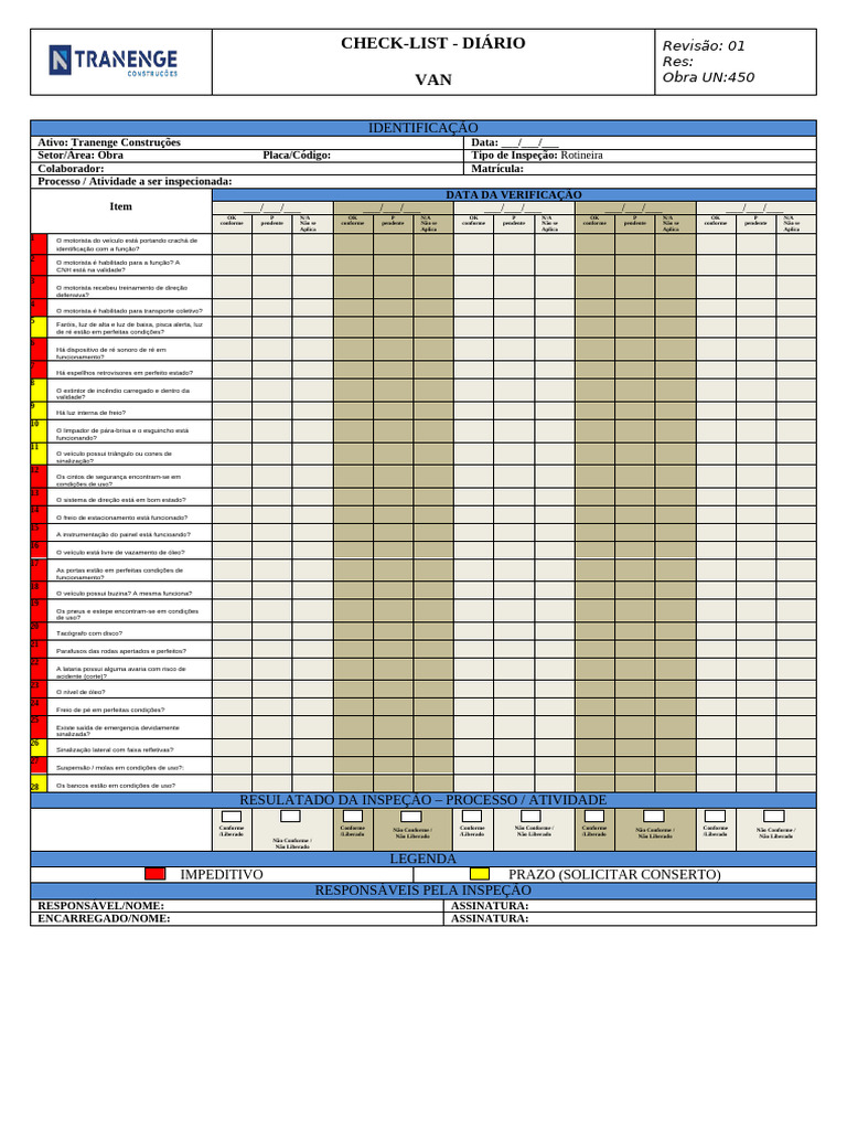 Check-list de Inspeção Veicular | PDF | Transporte | Veículos