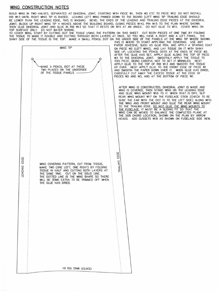 Dandiflyer Oz15081 Wing Construction Notes | PDF