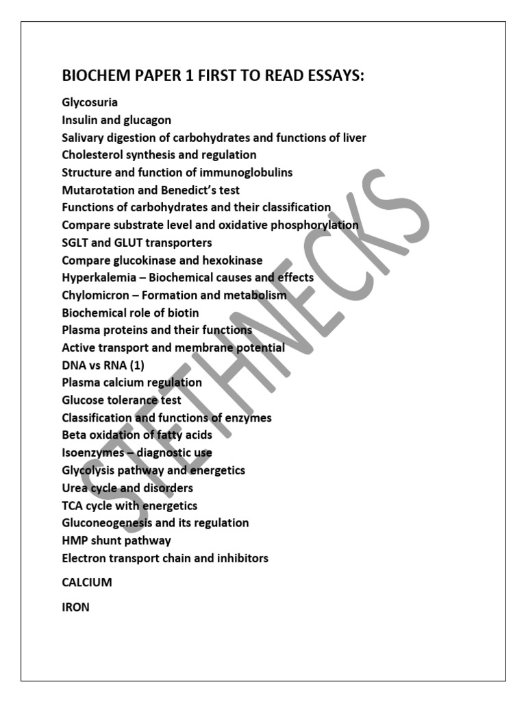 Comprehensive Biochemistry Study Guide | PDF | Glycolysis | Metabolism