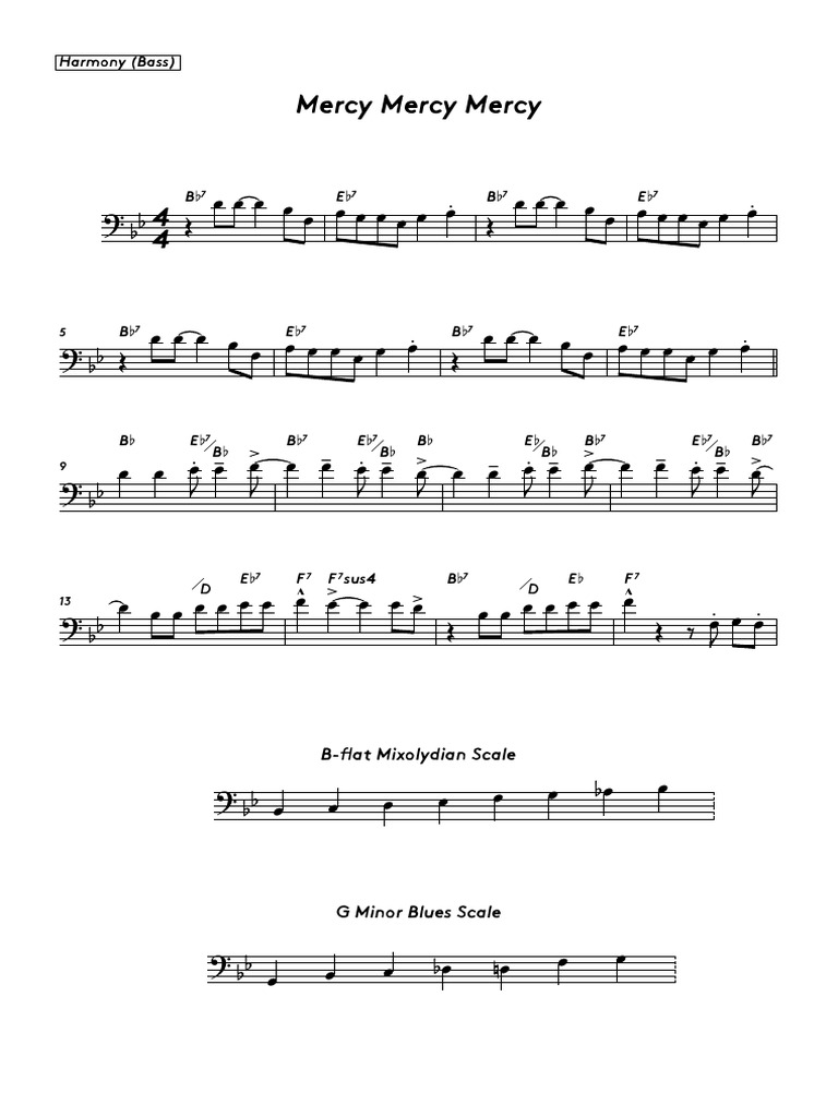 Mercy Mercy Mercy - Harmony (Bass) | PDF