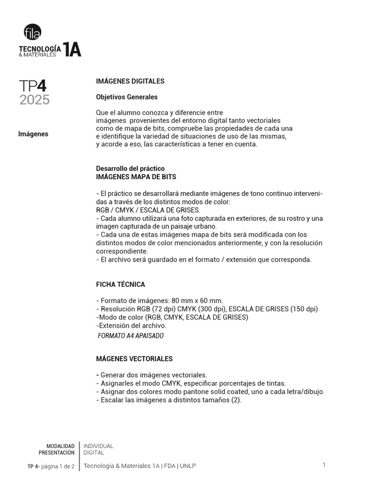 TP4 IMAGENES Instructivo 2025 | PDF | Píxel | Modelo de color Rgb