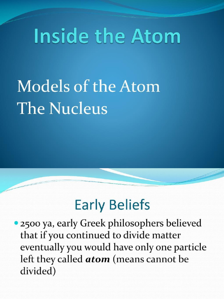 Inside The Atom Class 8th | PDF