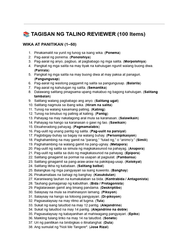 Tagisan ng Talino pt.1 | PDF