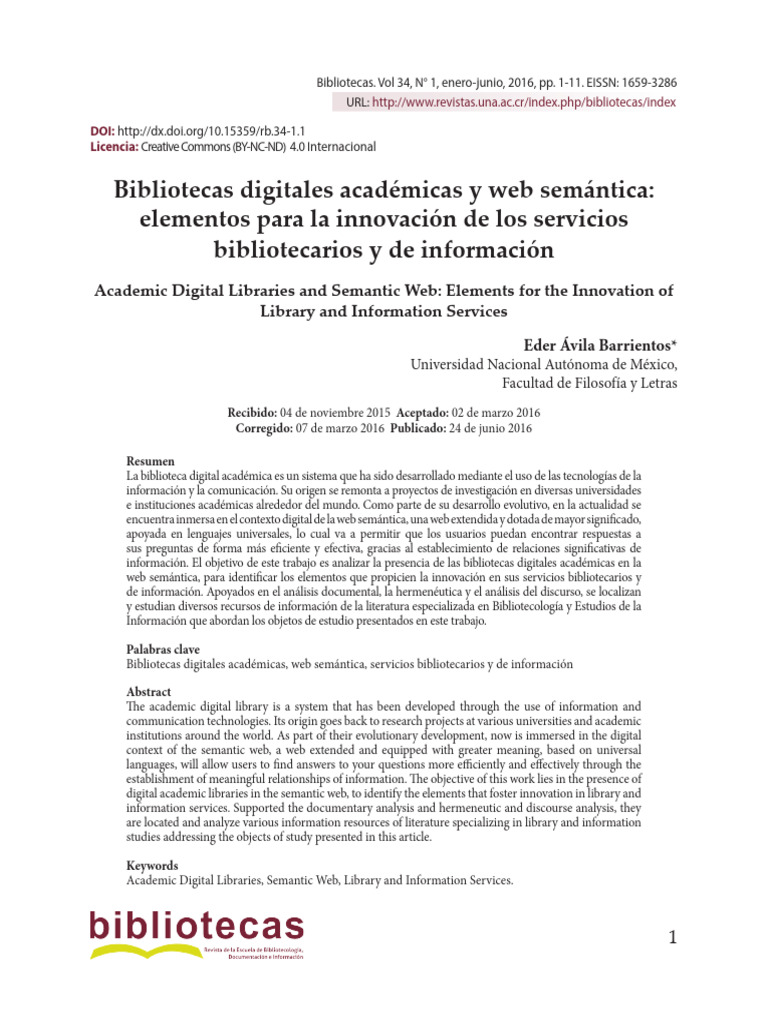 Bibliotecas Digitales Académicas y Web Semántica-1 | PDF | Web semántica | Red mundial