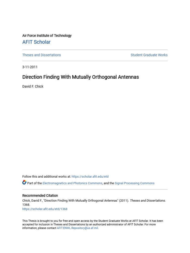 Direction Finding with Orthogonal Antennas | PDF | Polarization (Waves ...