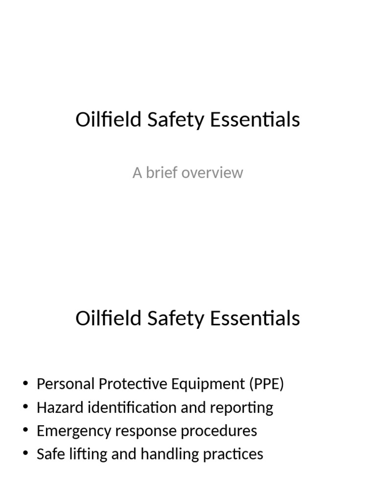 Oilfield Safety Essentials | PDF