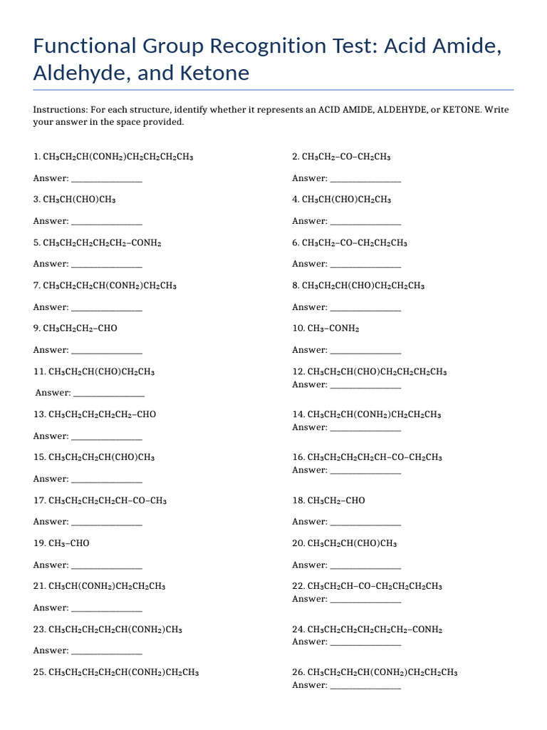 Functional Groups: Amides, Aldehydes, Ketones | PDF | Amide | Ketone