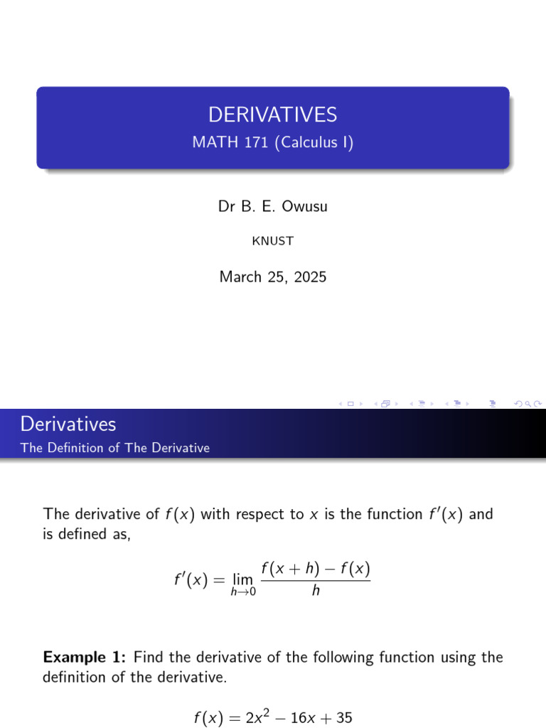 Derivatives | PDF | Derivative | Trigonometric Functions