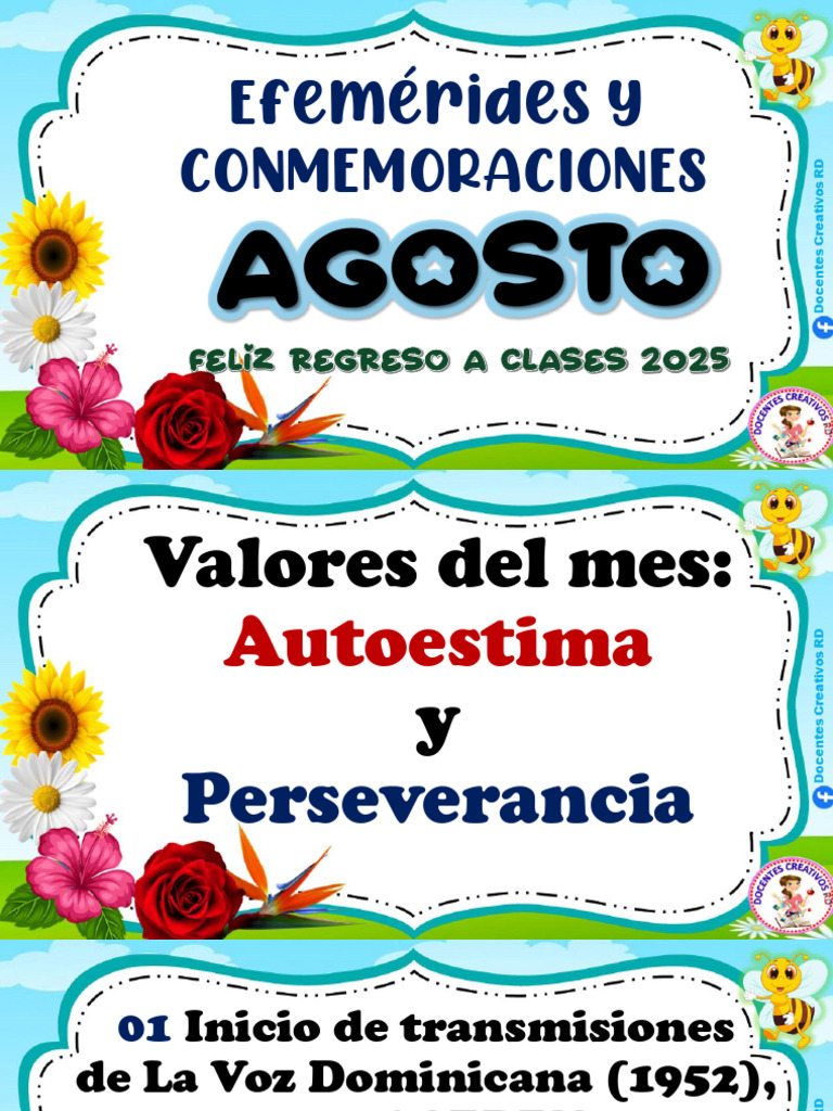 Efemérides de Agosto 2025 | PDF